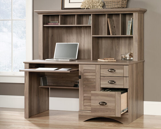 Sauder Harbor View® Computer Desk With Hutch 415109 | Salt Oak®