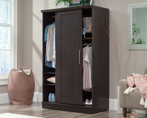 Sauder HomePlus Sliding Door Wardrobe Cabinet in Dakota Oak 430331