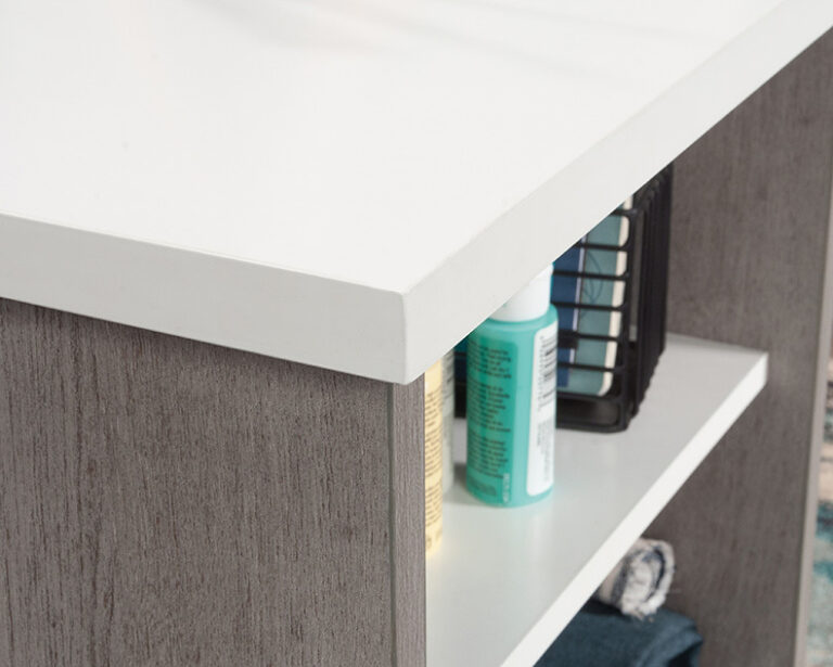 Sauder Craft Work Table with Storage in Mystic Oak 433648