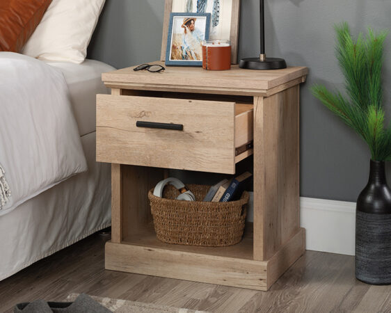 Sauder 1 Drawer Night Stand with Open Shelf 433957