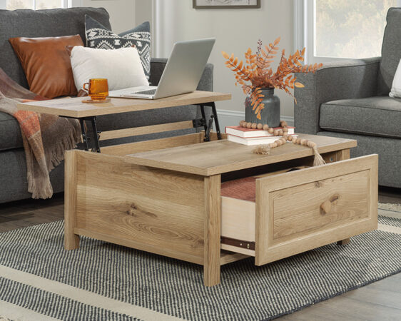 Pull up coffee table with storage store